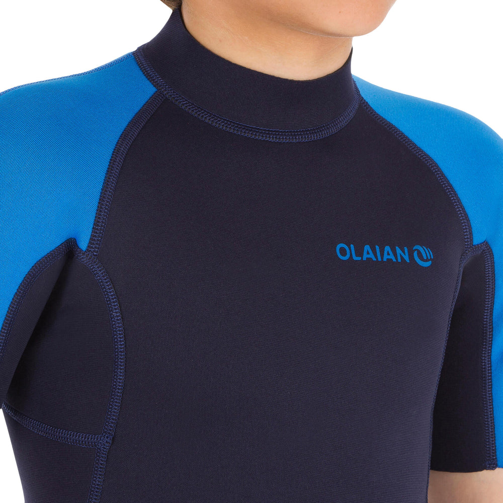 Olaian Youth 1.5mm neoprene blue Shorty Surfing wetsuit – The Surfboard ...